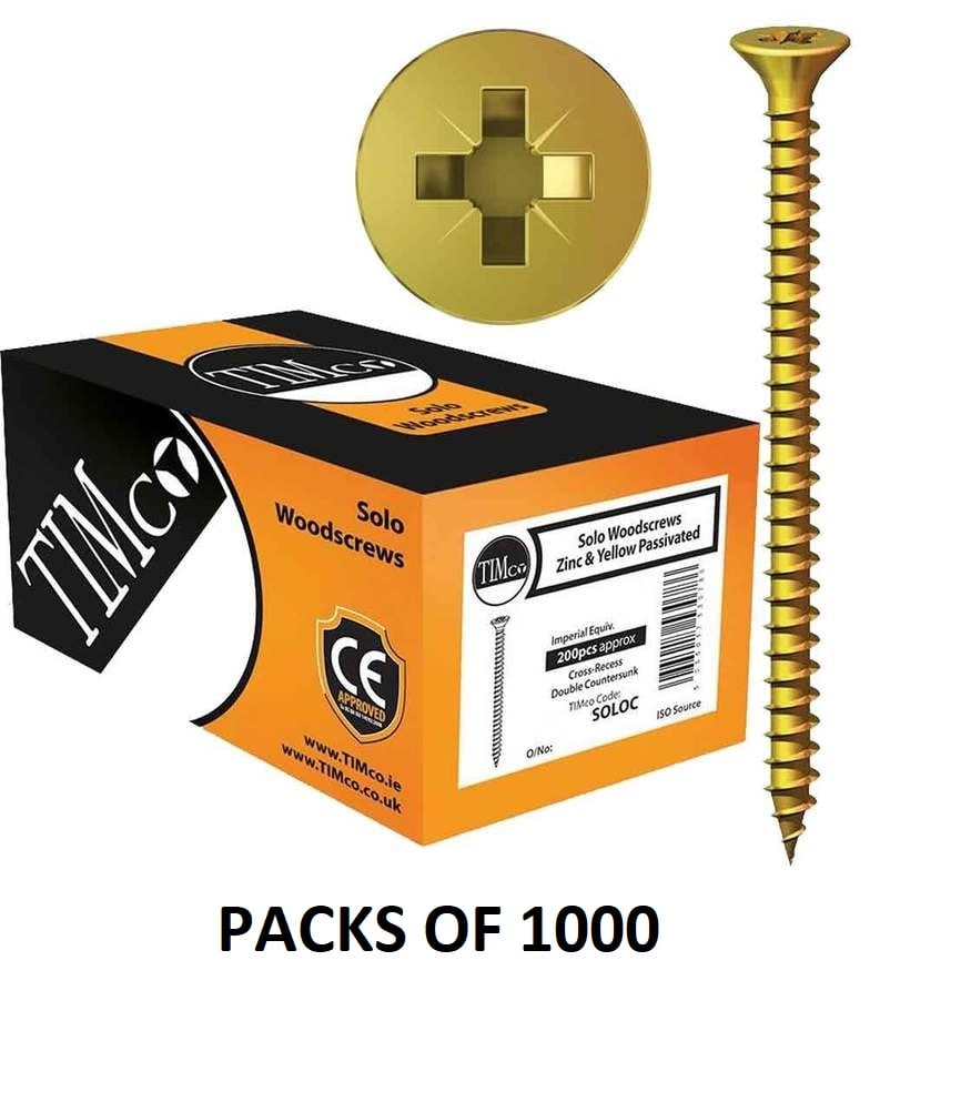 TIMCO 10g (5mm) PROFESSIONAL YELLOW WOOD SCREW POZI COUNTERSUNK - PACKS ...